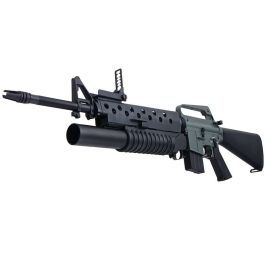 E&C M16A1 Airsoft AEG Rifle with M203 Grenade Launcher EC703 (QD 1.5 Gearbox, Blank Marking ...